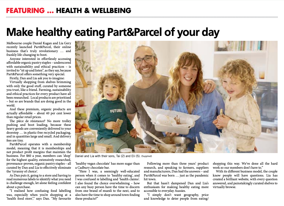 Making healthy eating Part&Parcel of your day