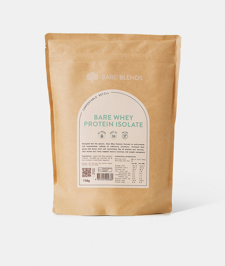 NZ Whey Protein Isolate (WPI) Unflavoured and Unsweetened 750g by Bare Blends - Part&Parcel